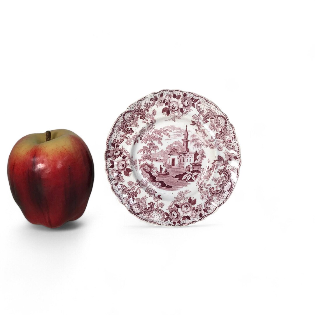 1830's English Purple Transferware Bread Plate Pomerania - Etsy
