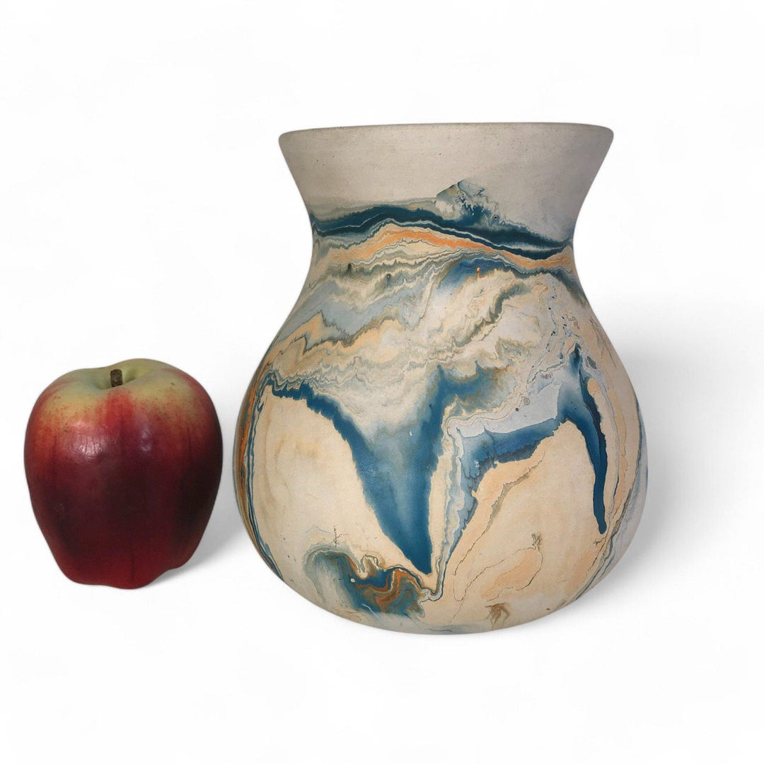 Nemadji Pottery Vase Blue - Etsy
