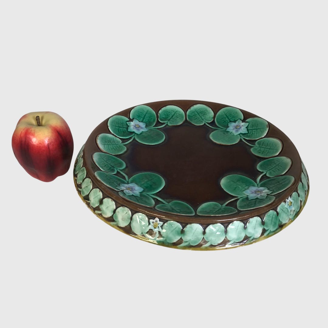 Circa 1880s Adams & Bromley English Majolica Pond Lily Bread Tray ...
