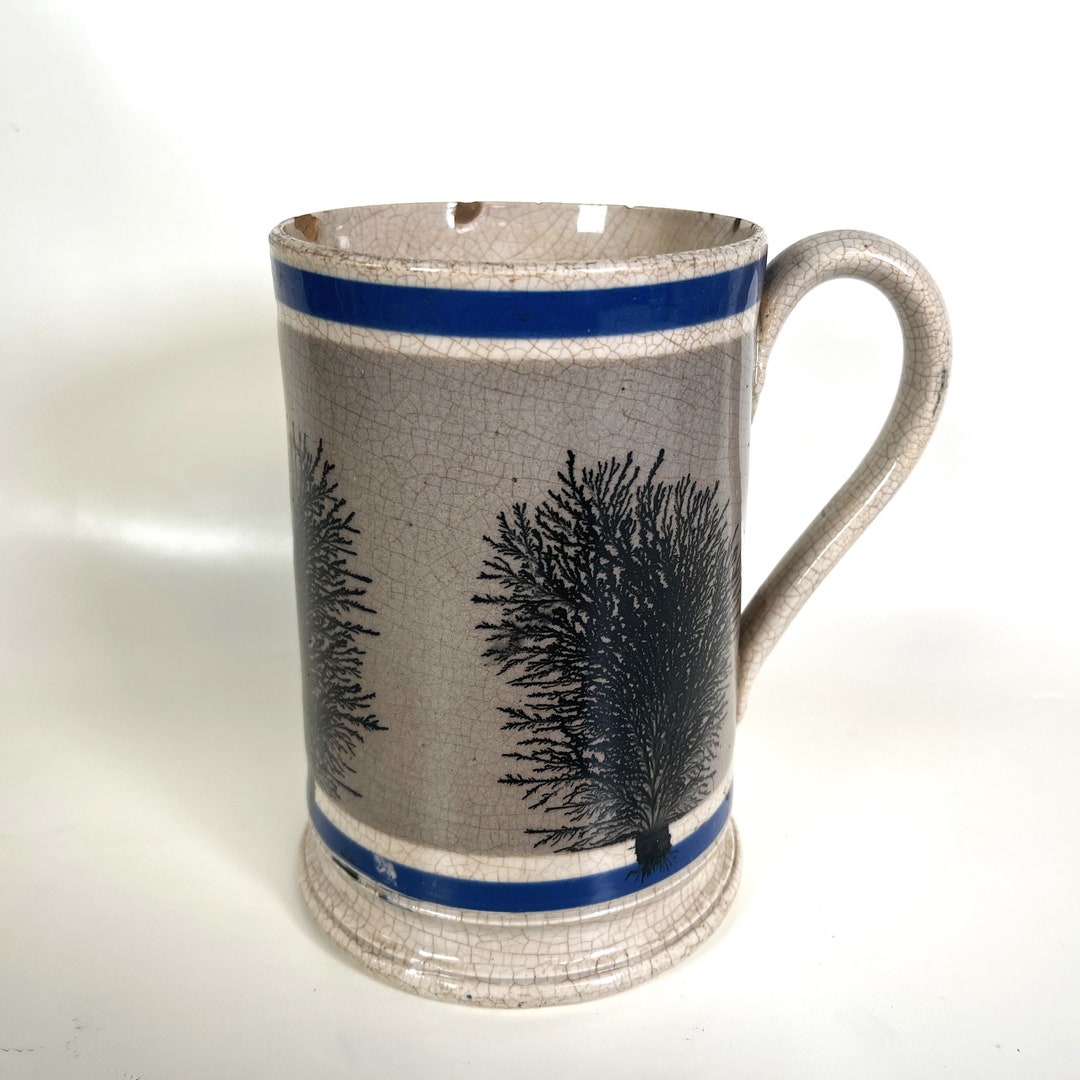 Early 19th C. English Seaweed Decorated Mochaware Mug Tankard - Etsy