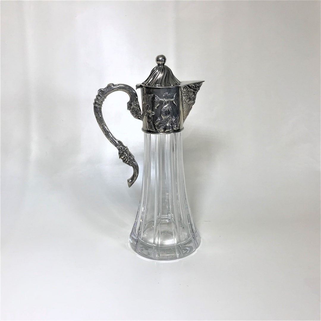 Fine Continental Crystal 950 Silver Mounted Ewer Water Pitcher - Etsy
