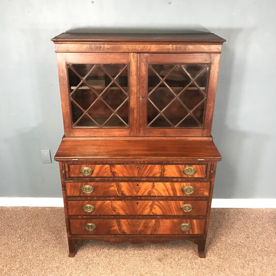 Circa 1800 Mahogany Secretary Desk Etsy Israel