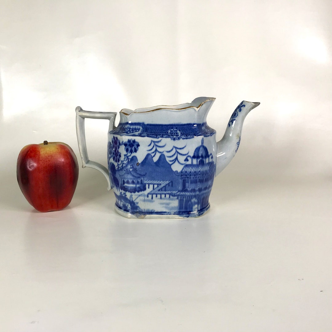 Circa 1830s English Staffordshire Pearlware Blue Transferware Teapot - Etsy