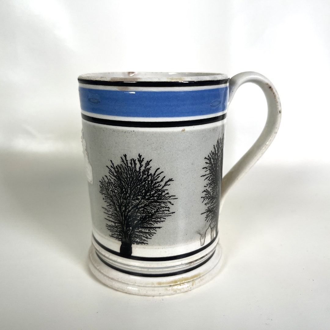 Early 19th C. English Seaweed Decorated Mochaware Mug - Etsy