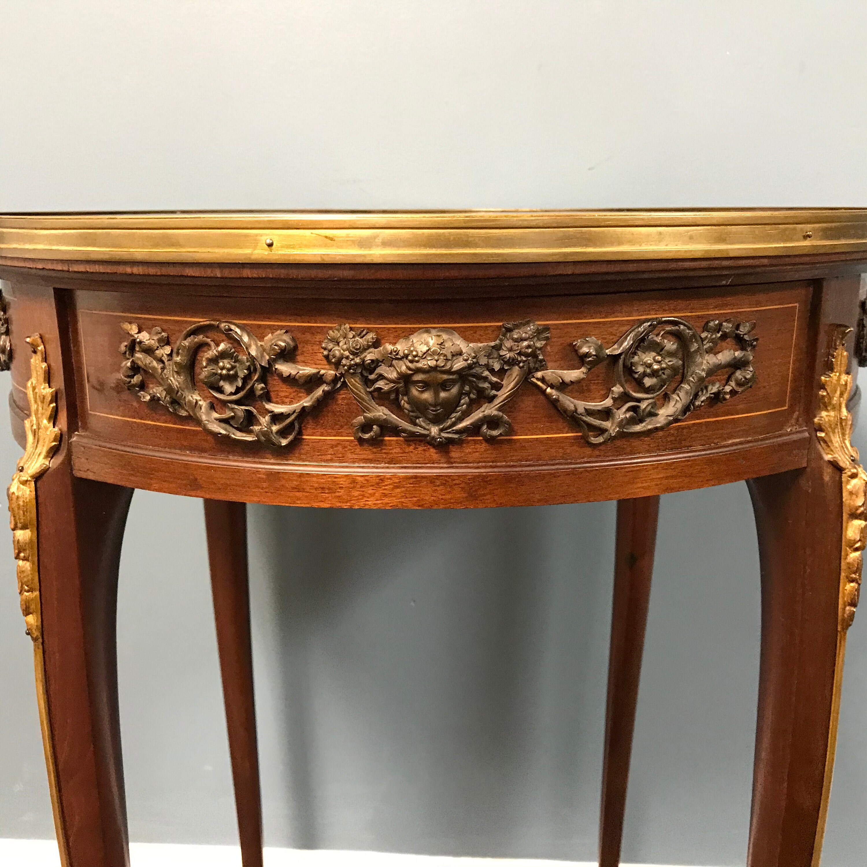 Wide Mahogany Inlay Side Table | Etsy