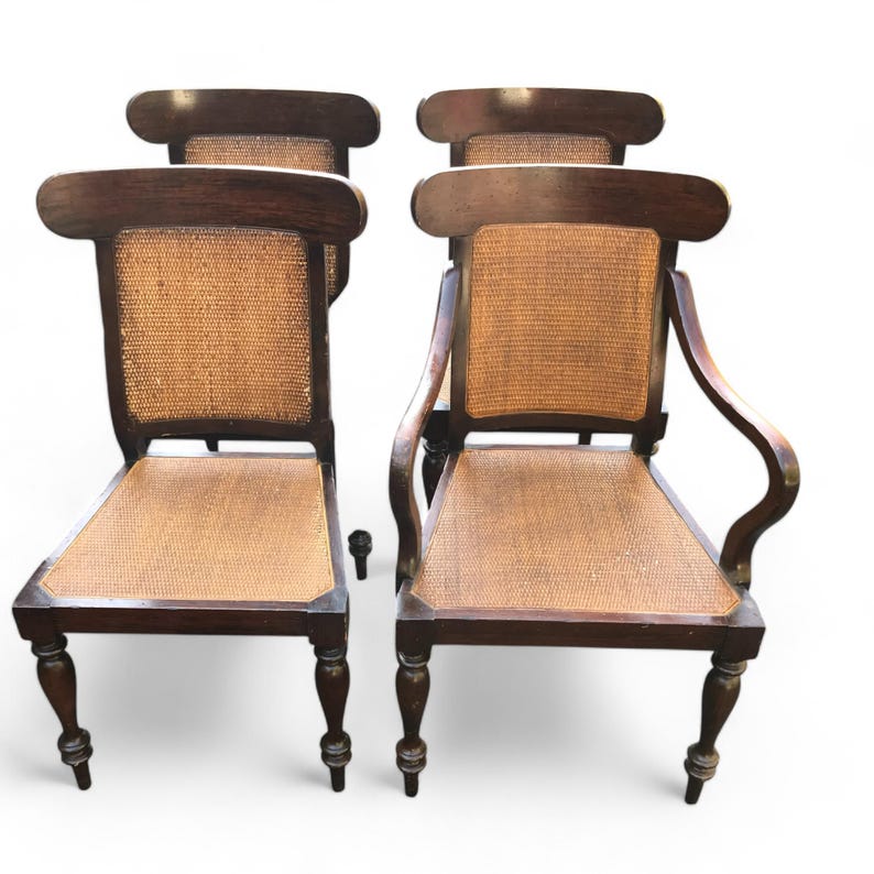 Set of 6 Anglo Indian Style Italian Dining Chairs - Etsy