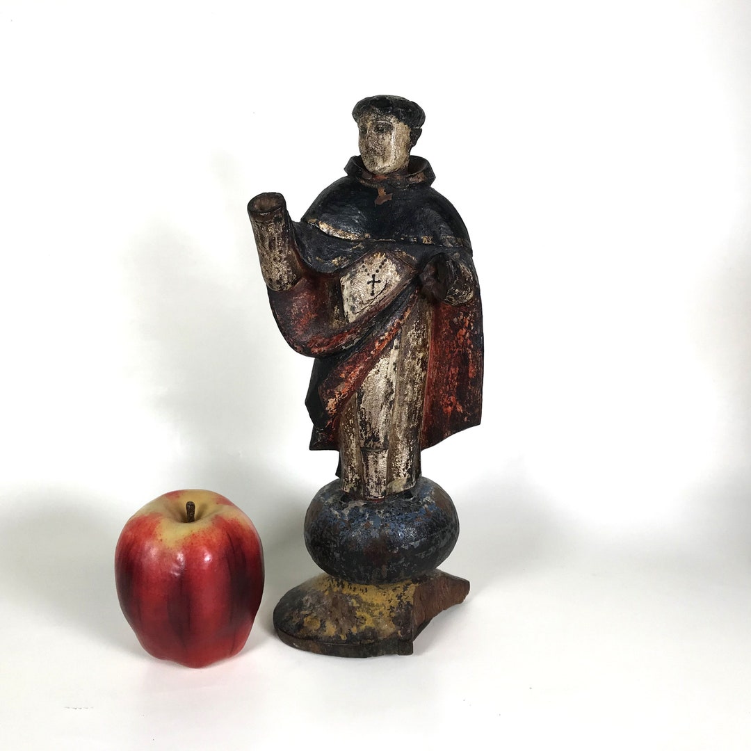 19th C. Polychromed Wooden Santos Saint Vincent - Etsy