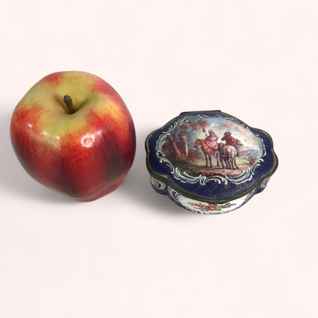 Large 18/19th C. Battersea Enamel Box Hand Painted - Etsy