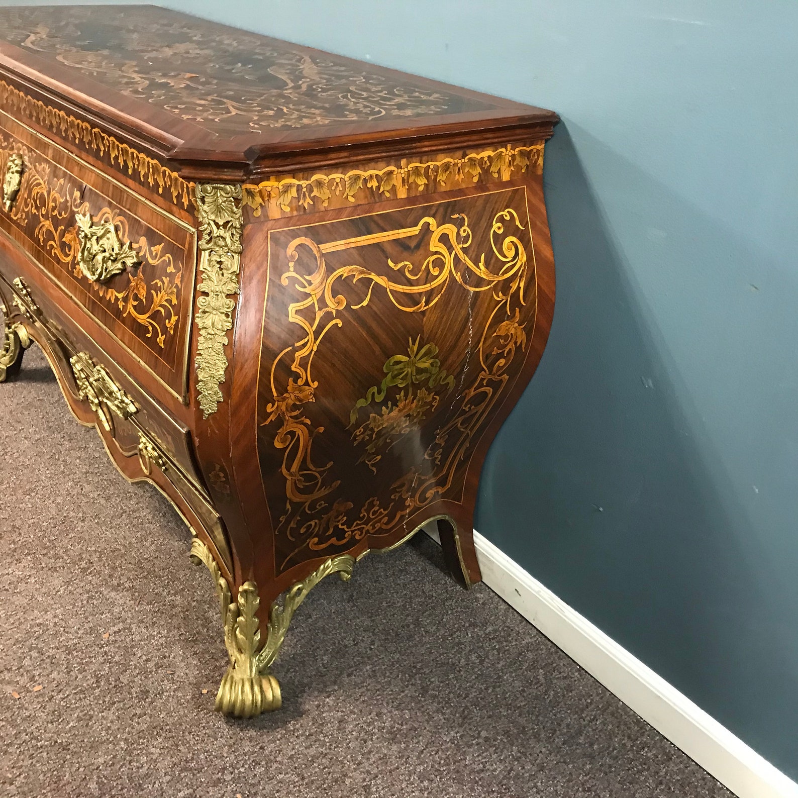 Impressive Marquetry 2 Drawer Over 2 Drawer Bombay Chest - Etsy