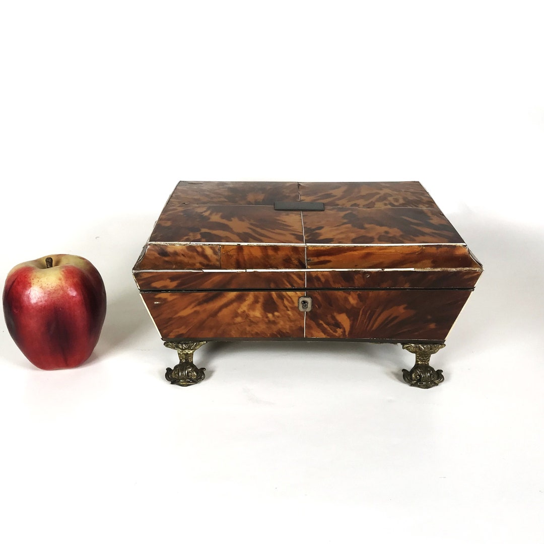 Fine Early 1800s Regency Tortoise Shell Sewing Box With Dolphin Feet - Etsy