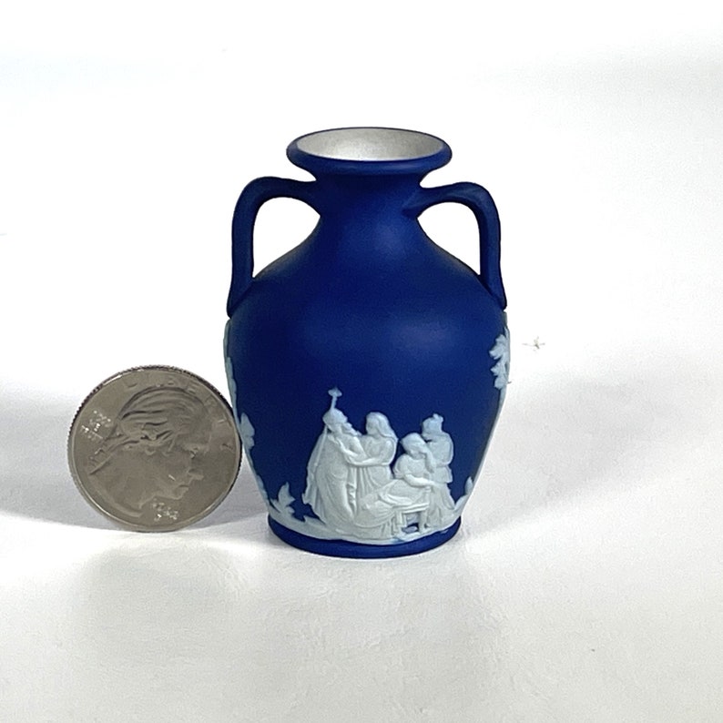 Rare 19th Century Cobalt Blue Jasperware Miniature Portland Vase - Etsy