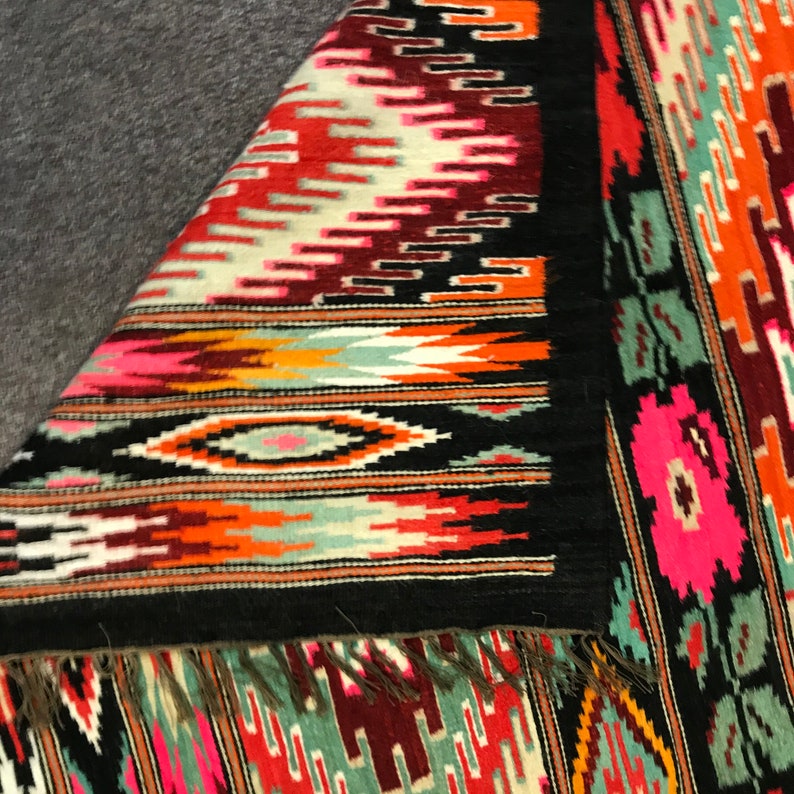 Vintage Ukrainian Flat Weave Kilim Colorful Geomatics Tribal - Etsy