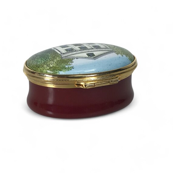 Rare Halcyon Days Enamels Trinket Pill Box Ivy League… - Gem