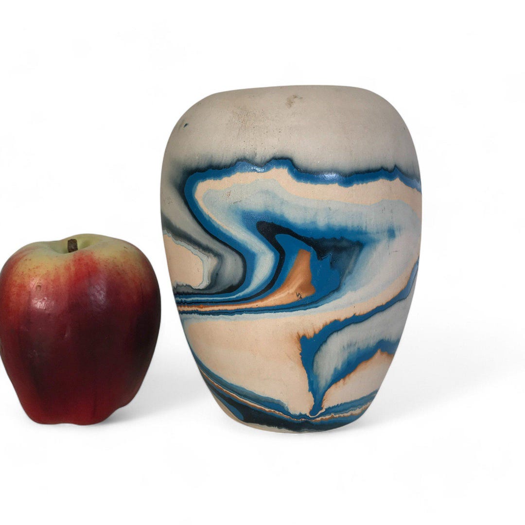 Nemadji Pottery Vase Blue - Etsy