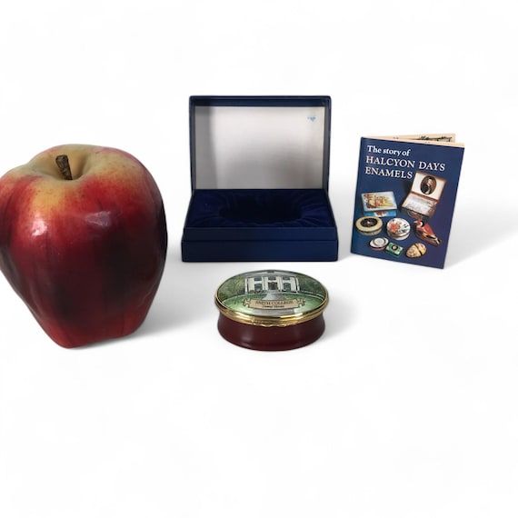 Rare Halcyon Days Enamels Trinket Pill Box Ivy League… - Gem