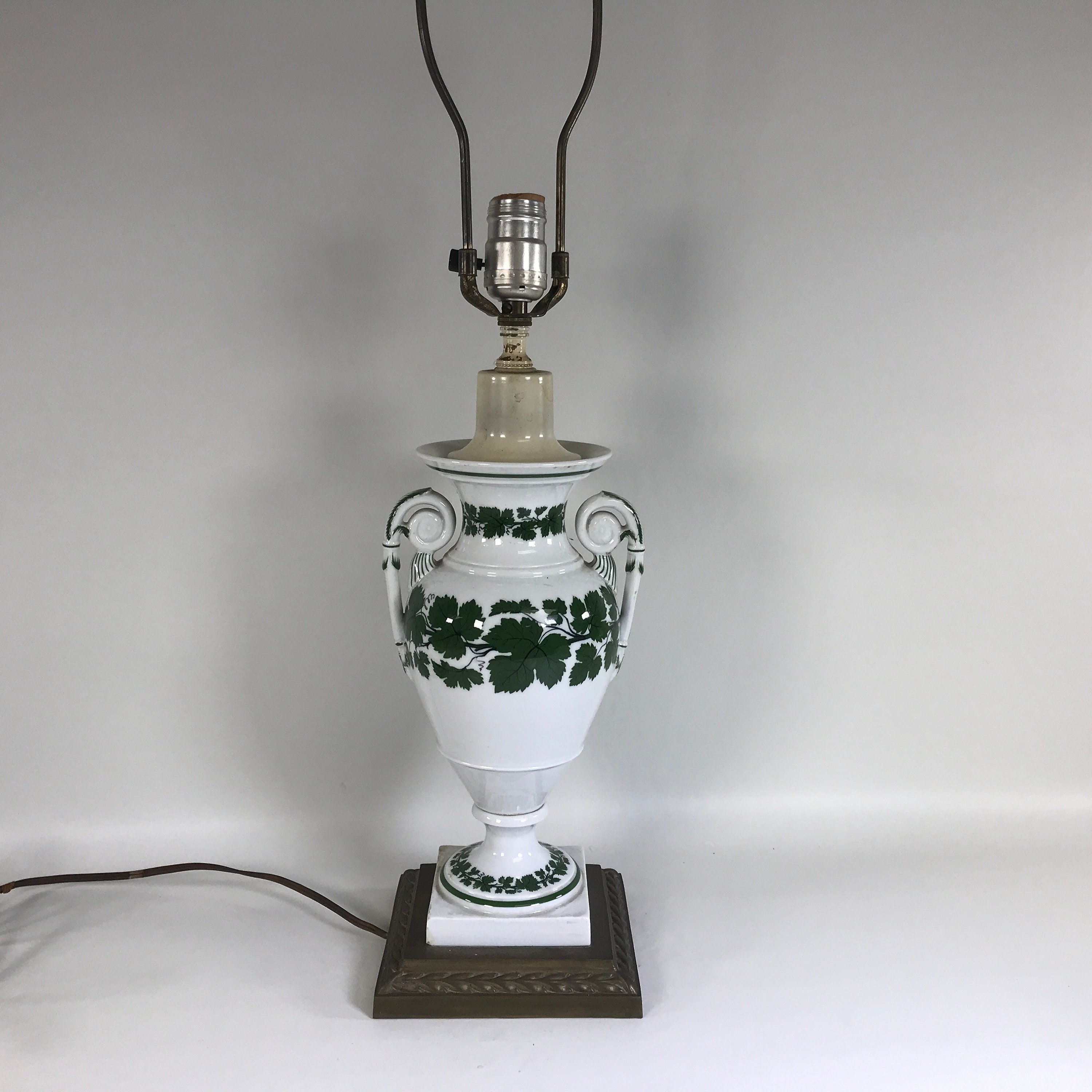 Meissen Porcelain Green Vine Vase Converted Table Lamp - Etsy