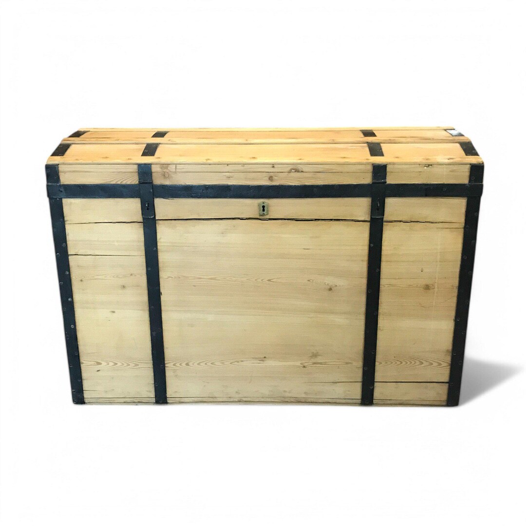 Large Antique Danish Pine Dome Top Chest Storage Trunk - Etsy