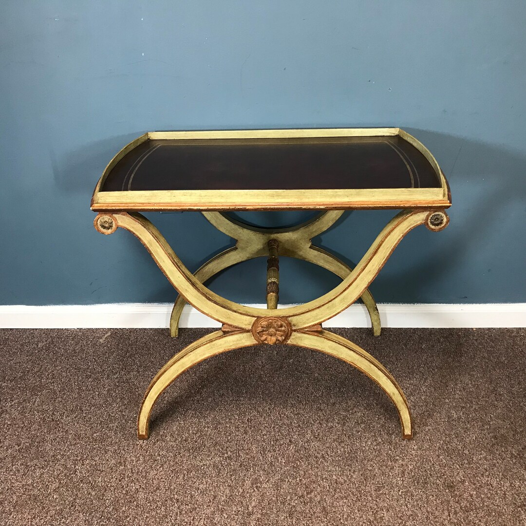 Minton Spidell Leather Top Side Table - Etsy