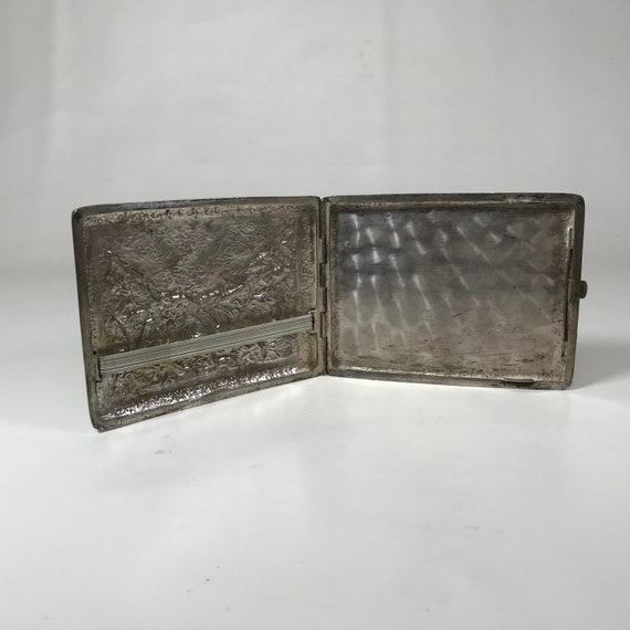 Antique Qajar Middle Eastern Cigarette Silver Case Bo… - Gem
