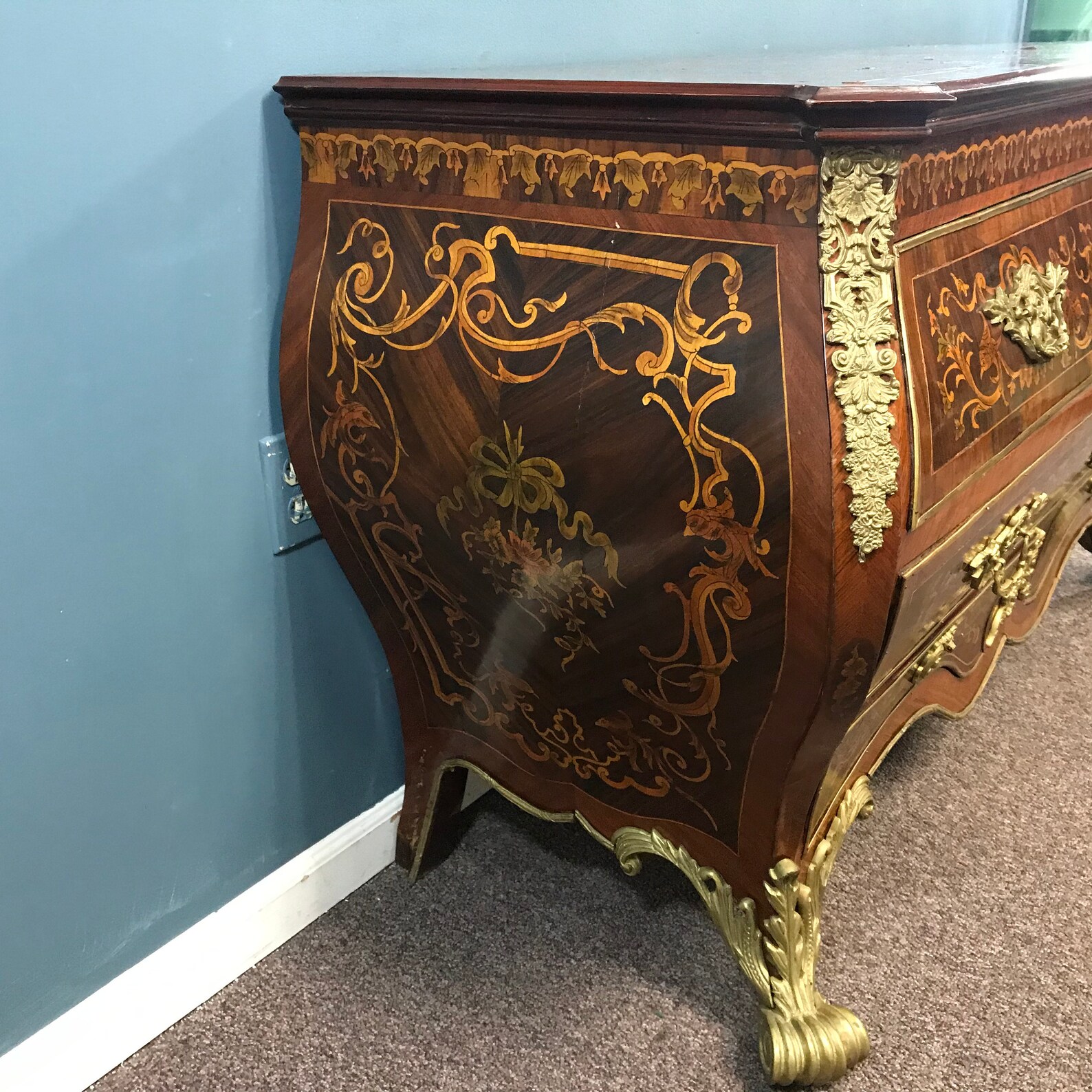Impressive Marquetry 2 Drawer Over 2 Drawer Bombay Chest - Etsy