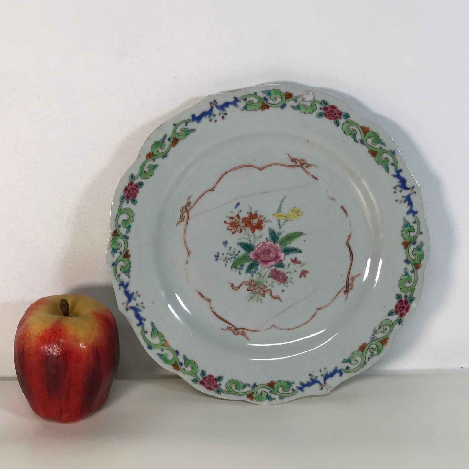 18th C Chinese Export Porcelain Pate With Flower Bouquet | Etsy