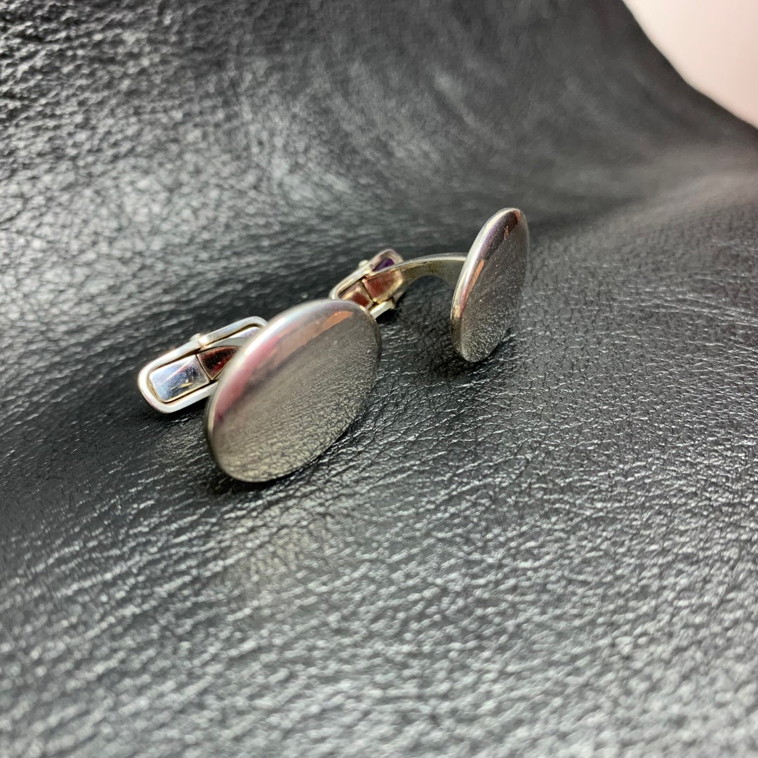 Oval Form Cufflinks, Silver Cufflinks, Statement Suit Accessories, Gift ...