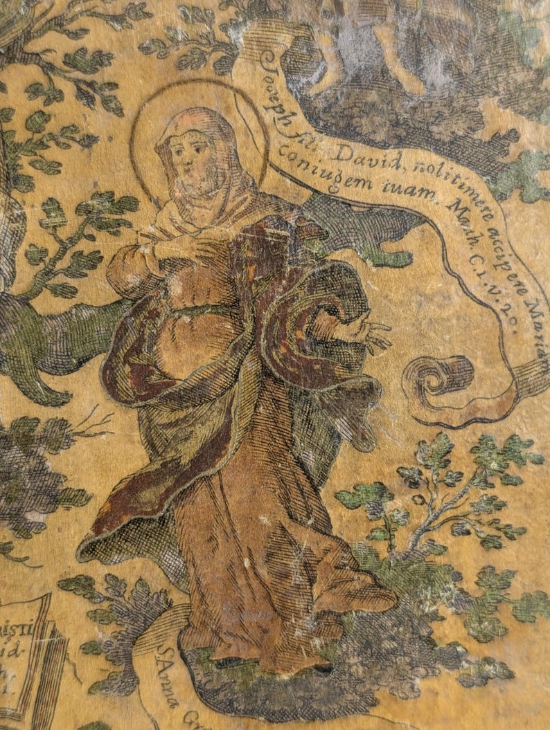 Religious Engraving of the Tree of Jesse on Tablet - Etsy