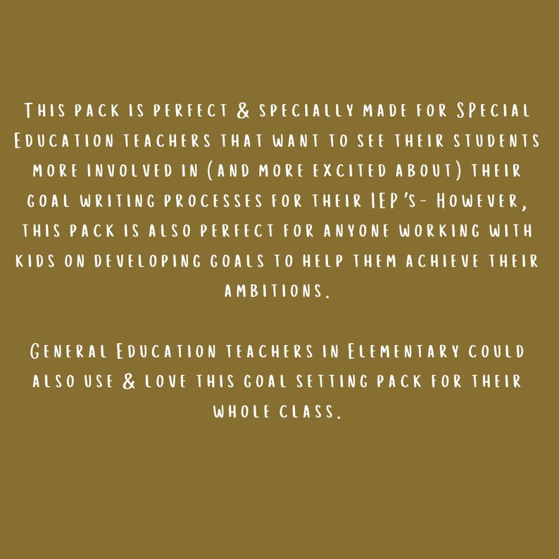 Goal Planning Lesson, Worksheets + Visual Tracker - Sped Special ...