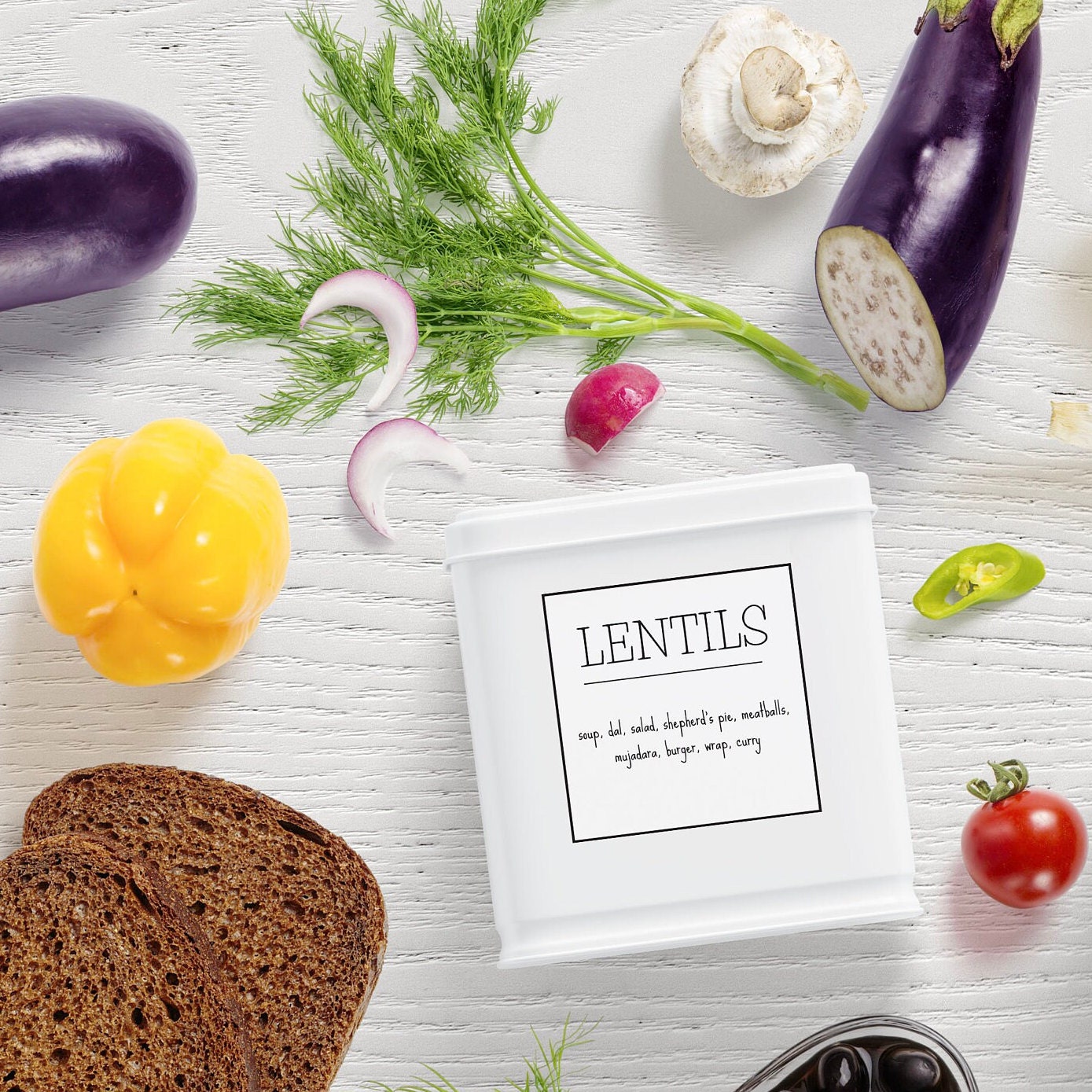 Kitchen Pantry Labels With Food Suggestion and Cute Fonts - Etsy