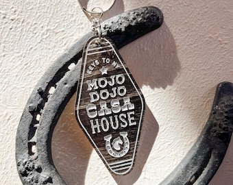 Holographic Keys to My Mojo Dojo Casa House Pink Keychain / Trendy ...