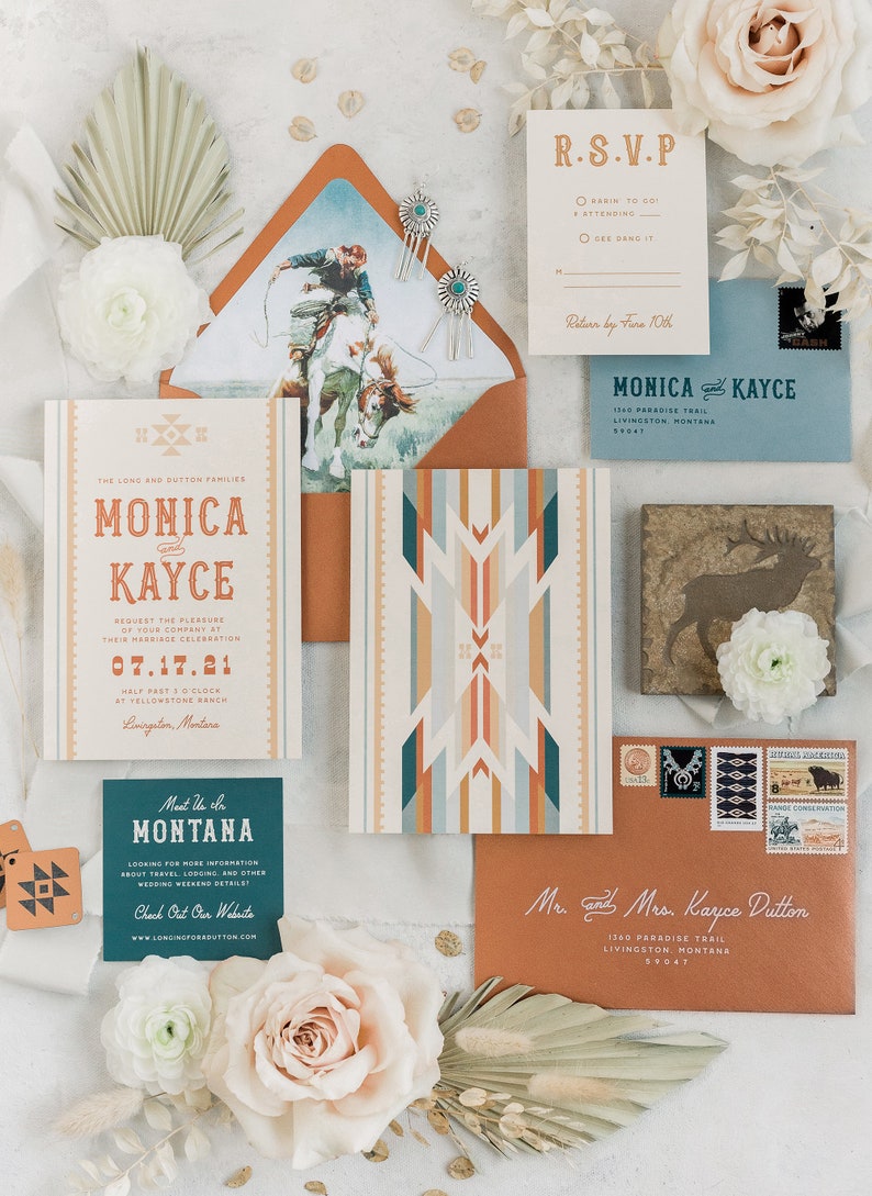 The Yellowstone Suite: Western Wedding Invitations Cowboy - Etsy