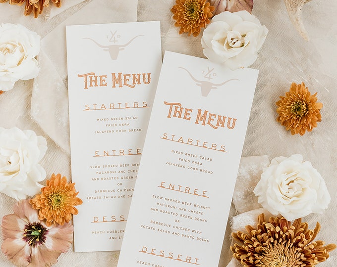 The Wrangler Menus - Etsy