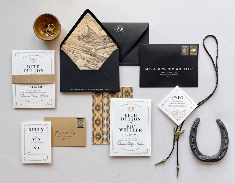 The Frontier Suite: Western Mountain Wedding Invitations, Yellowstone ...