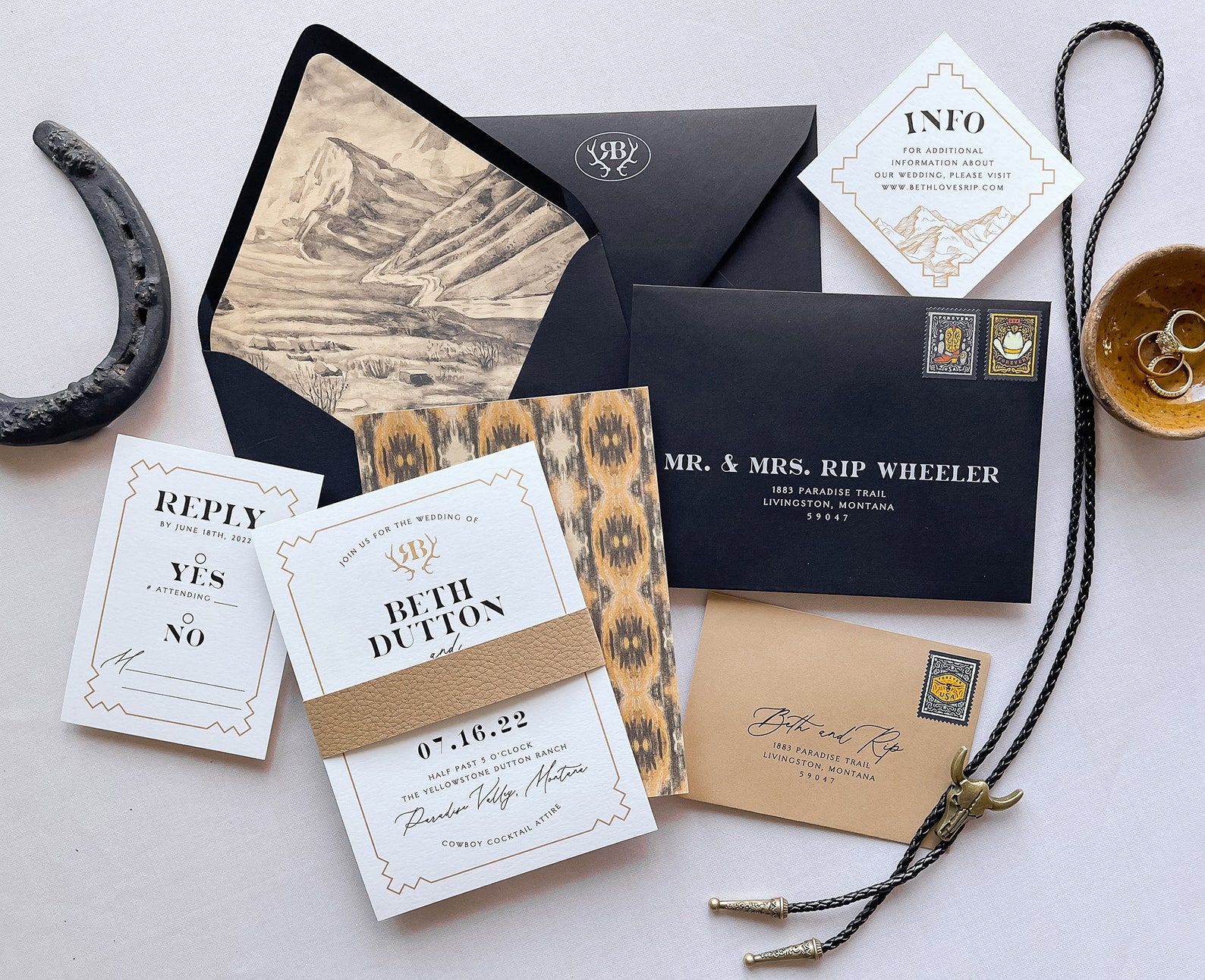 The Frontier Suite: Western Mountain Wedding Invitations, Yellowstone ...