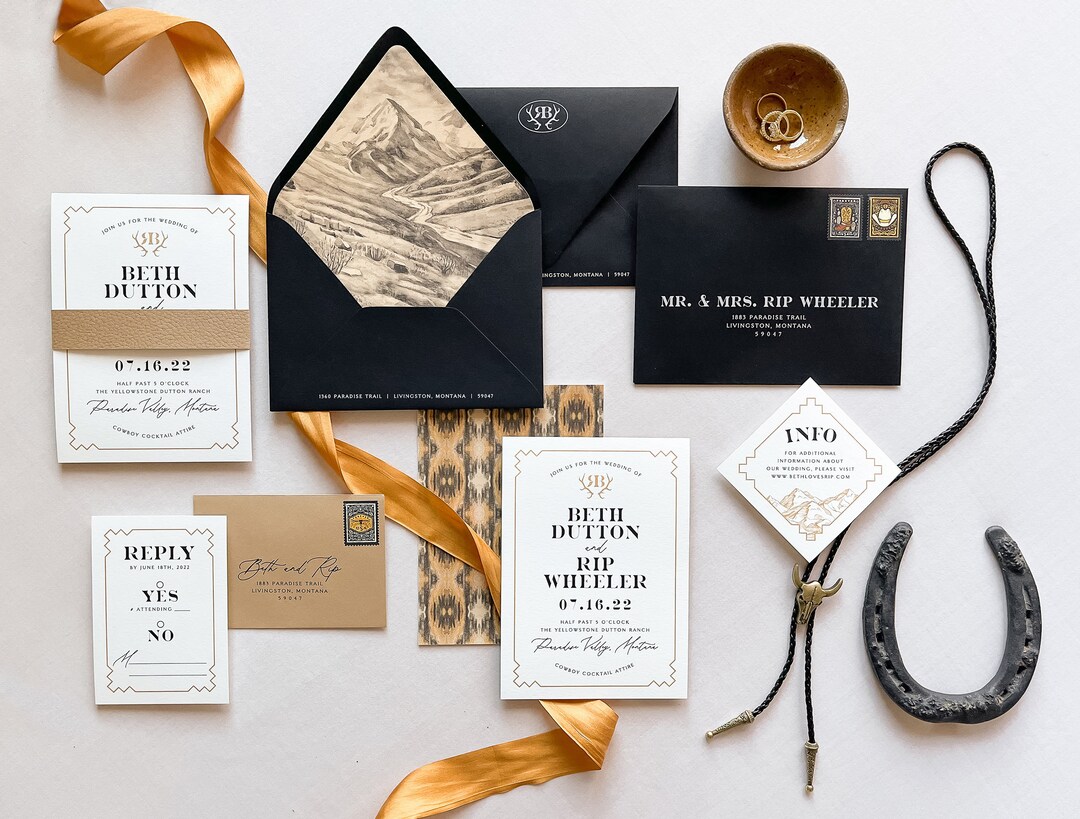 The Frontier Suite: Western Mountain Wedding Invitations, Yellowstone ...