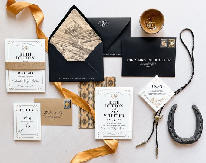 The Frontier Suite: Western Mountain Wedding Invitations, Yellowstone ...