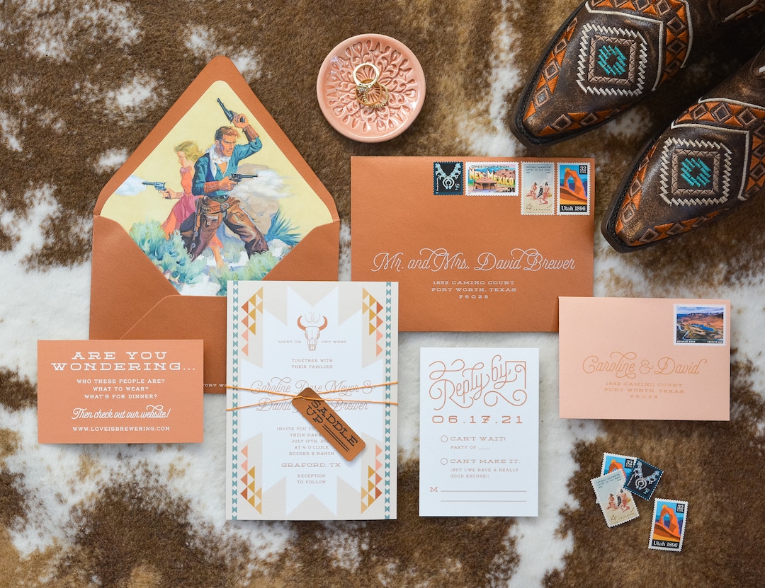 The Wild West Suite: Western Wedding Invitations, Cowboy Wedding ...