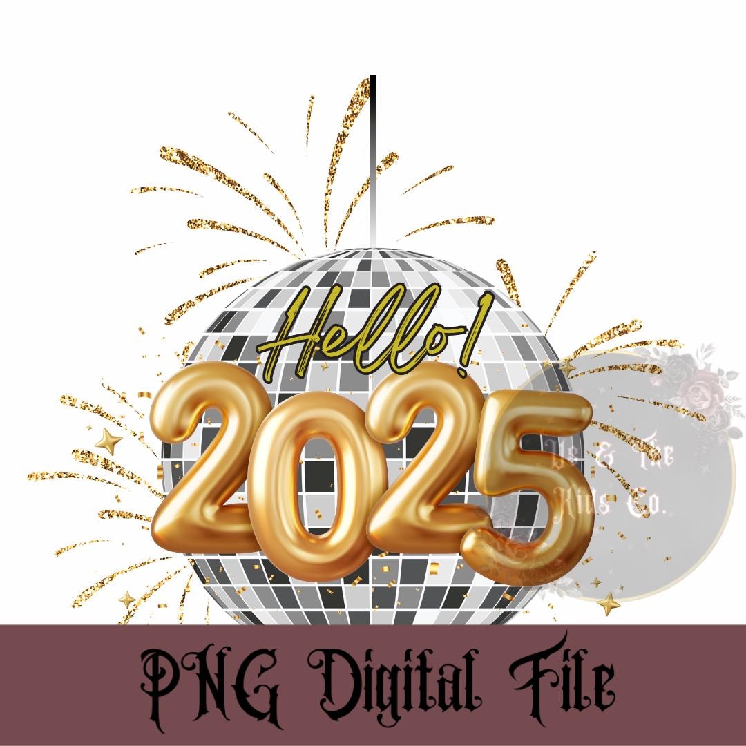 Hello New Year 2025 PNG - Etsy