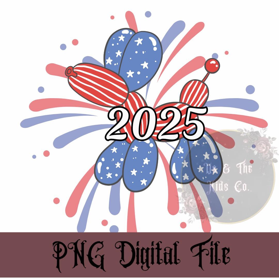 Fourth of July Balloon Dog 2025 PNG - Etsy
