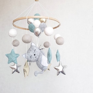 Kitten Baby Mobile - Cat Neutral Nursery - Newborn Gift - Kitten Baby ...
