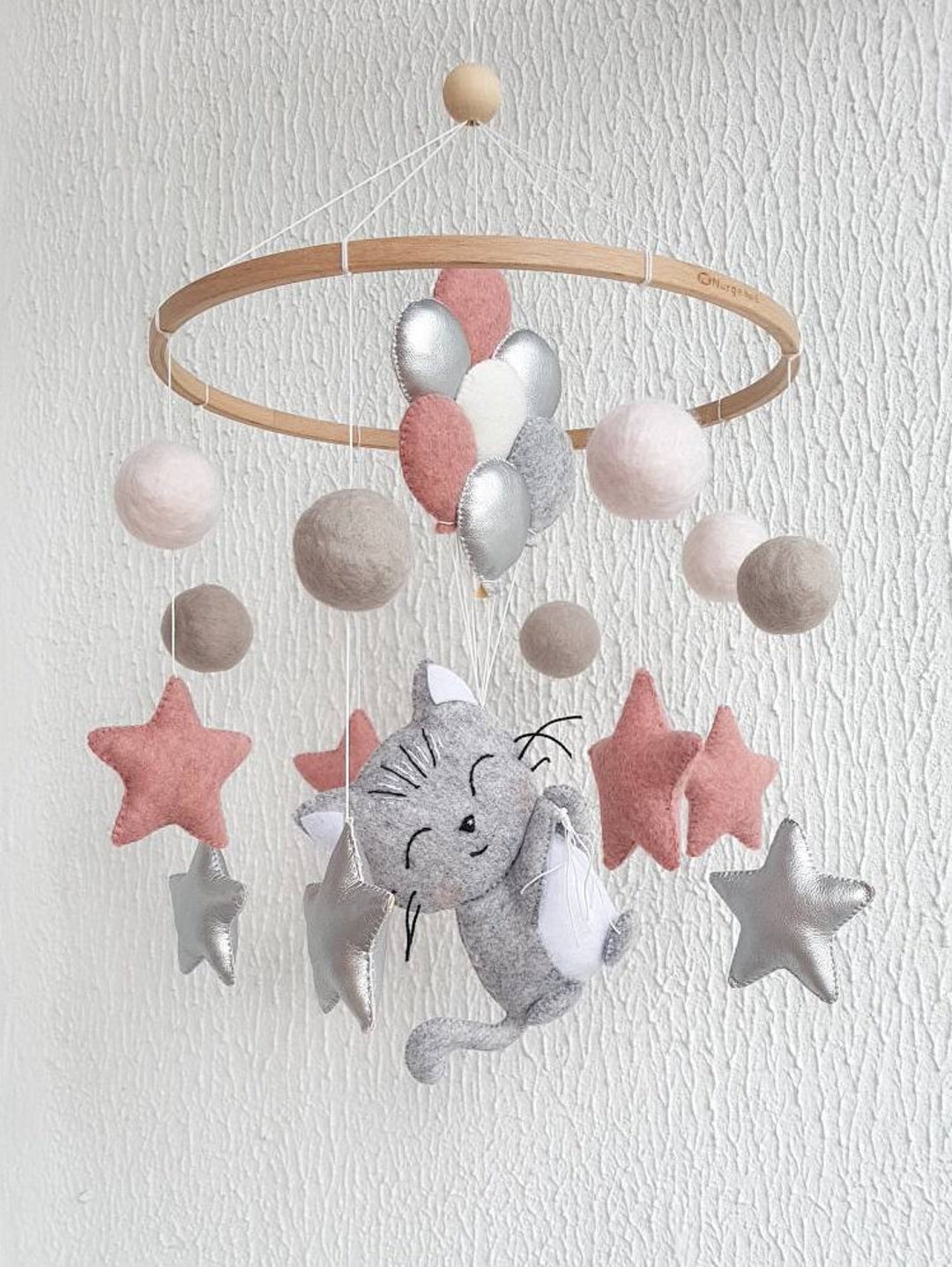 Cat Mobile - Kitten Theme Nursery - Kitten Baby Mobile - Baby Crib ...