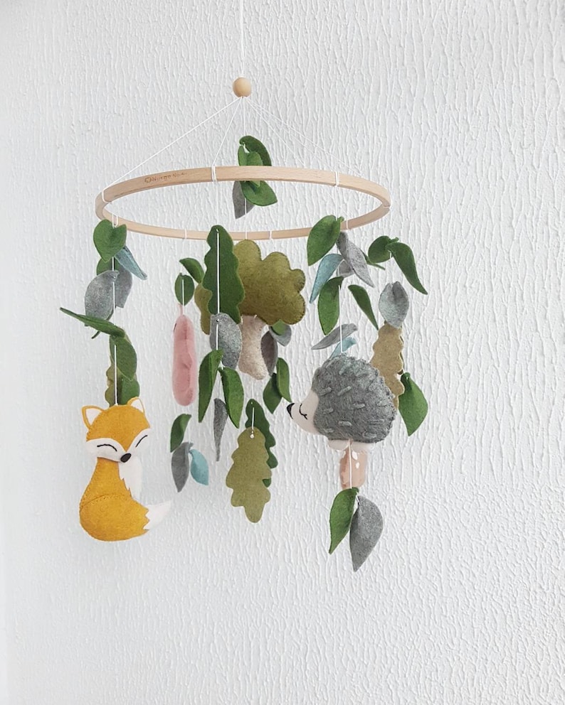 Woodland Mobile Forest Mobile Woodland Nursery Baby - Etsy