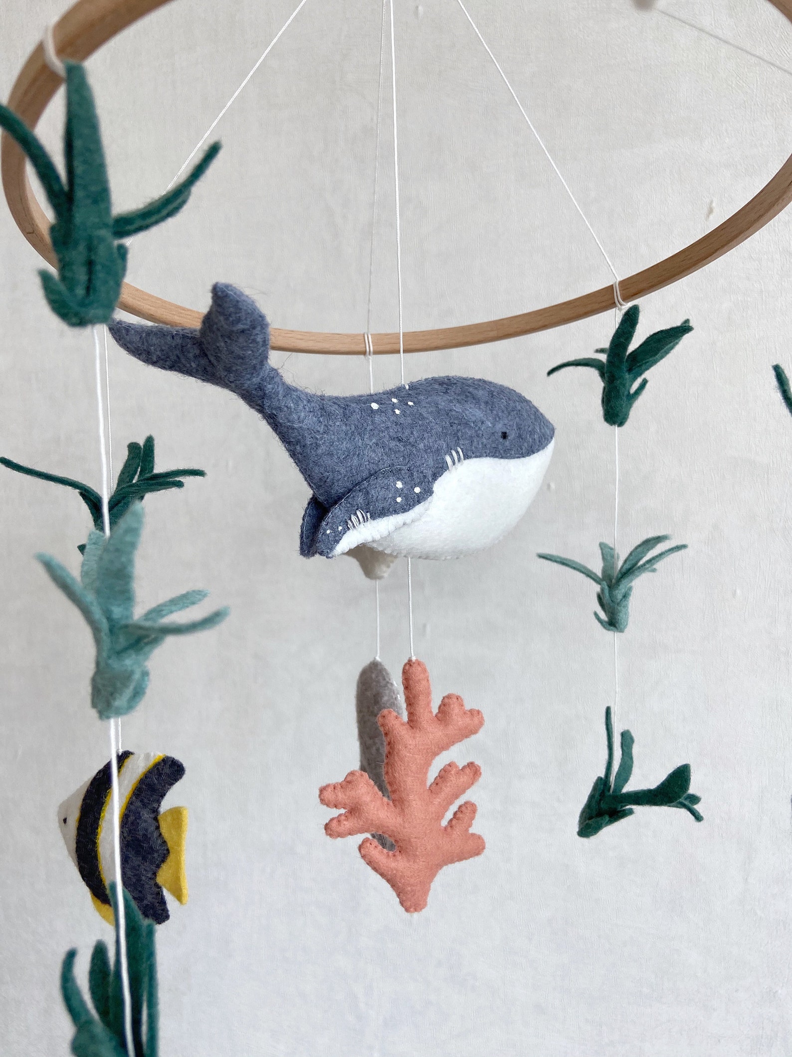 Whale Baby Mobile Nursery, Ocean Nautical Hanging Mobile, Coastal ...