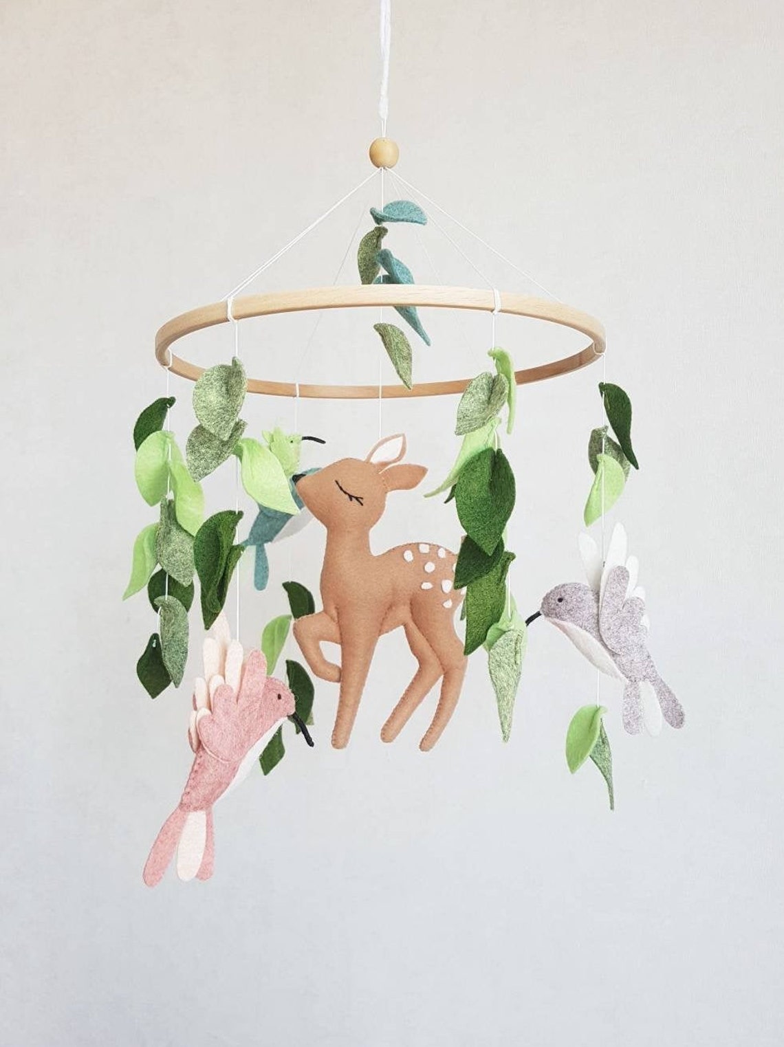 Fawn Hummingbird Mobile Woodland Nursery Bambi Nursery - Etsy