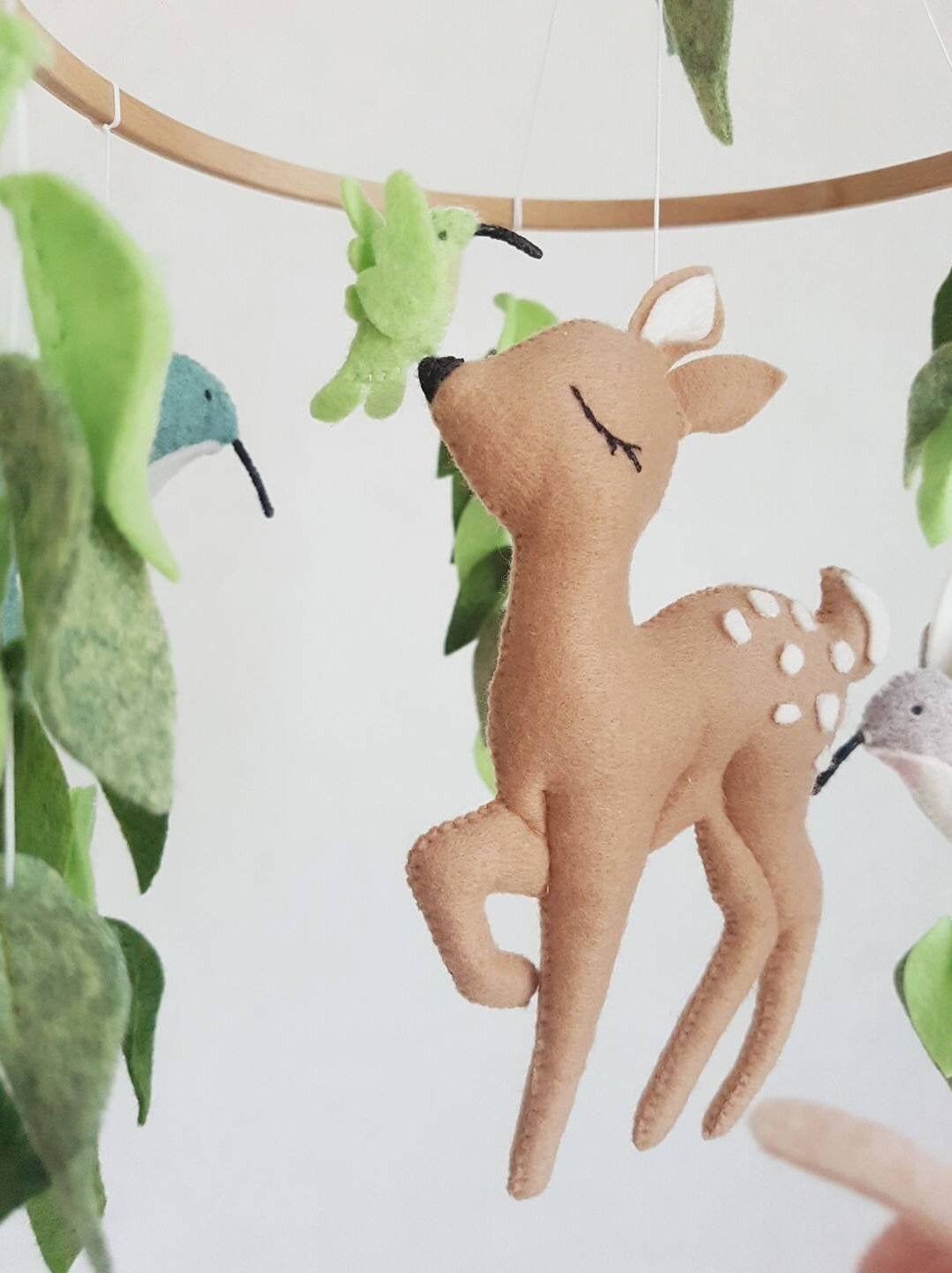 Fawn Hummingbird Mobile Woodland Nursery Bambi Nursery - Etsy