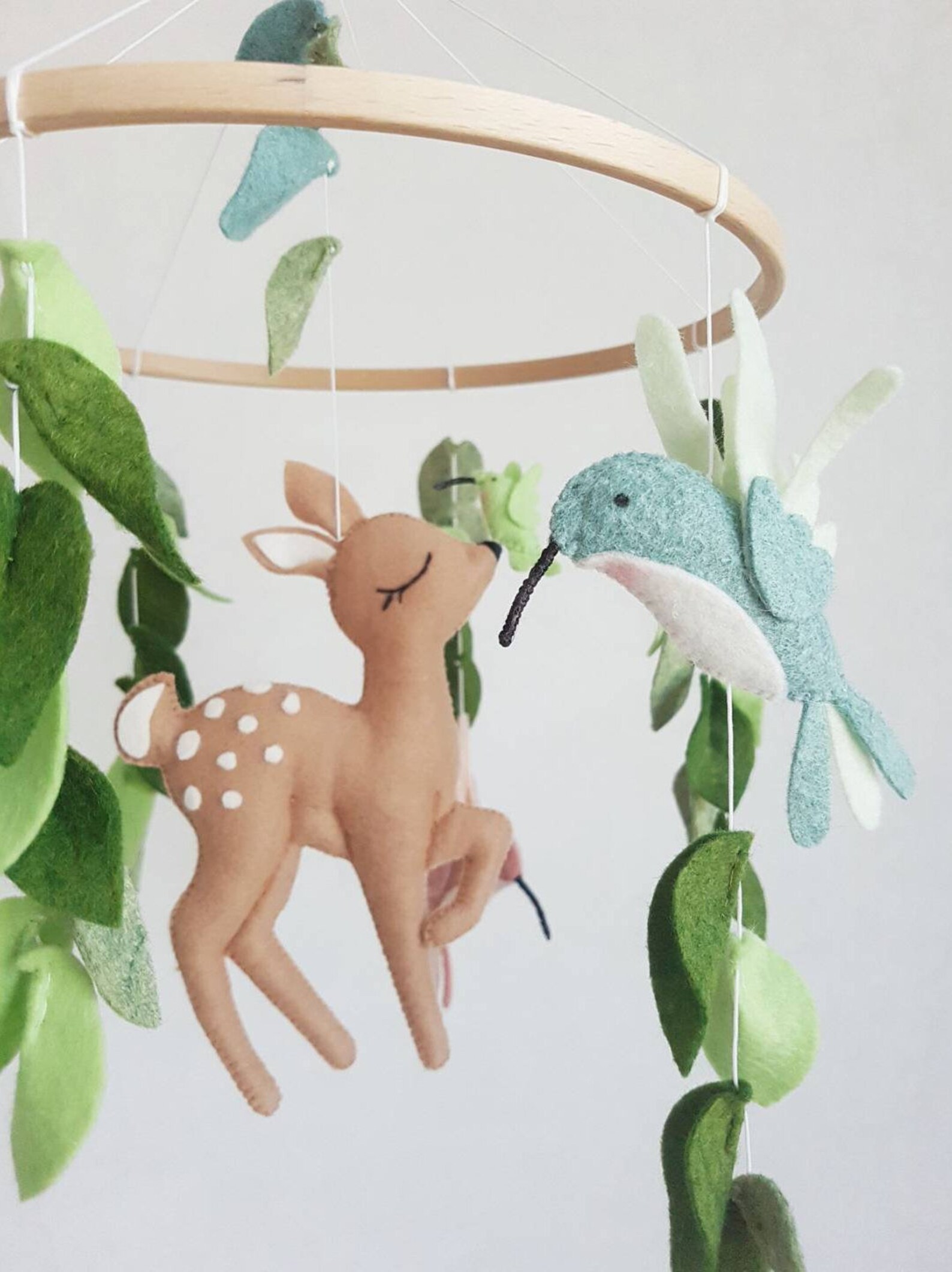 Fawn Hummingbird Mobile Woodland Nursery Bambi Nursery - Etsy