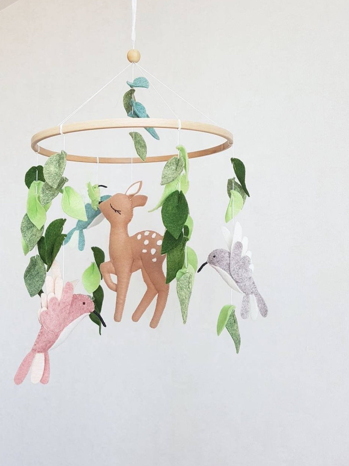 Fawn Hummingbird Mobile Woodland Nursery Bambi Nursery - Etsy