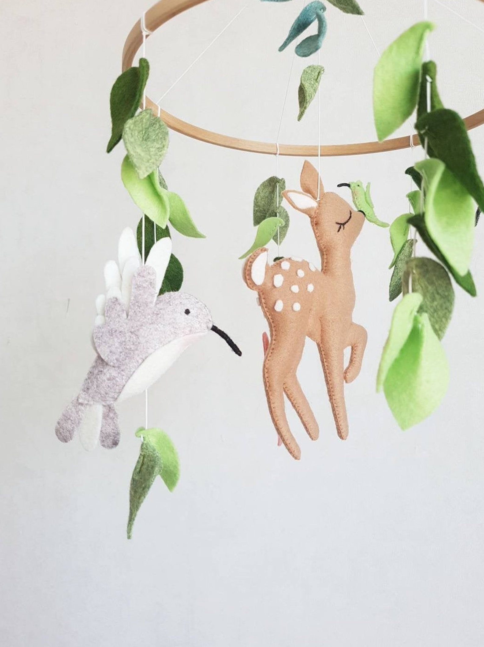 Fawn Hummingbird Mobile - Woodland Nursery - Bambi Nursery ...