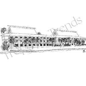 Polynesian Building Sketch Digital Print - Etsy