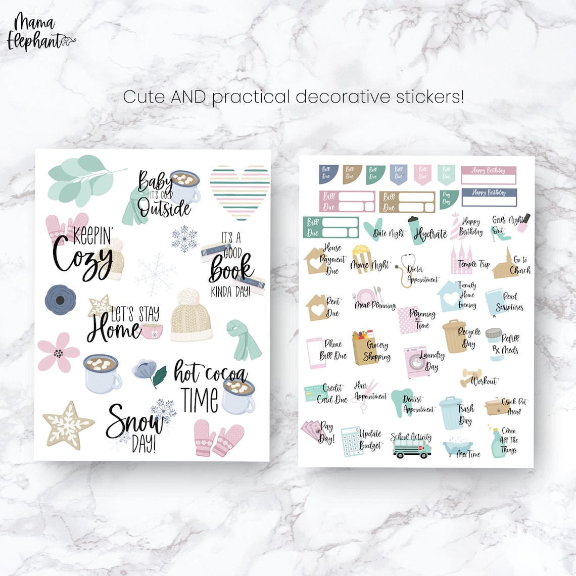 January Monthly Kit Digital Stickers Winter Planner Stickers | Etsy